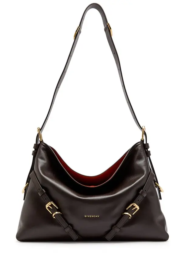Givenchy Voyou Medium Grained Leather Shoulder Bag - Chocolate