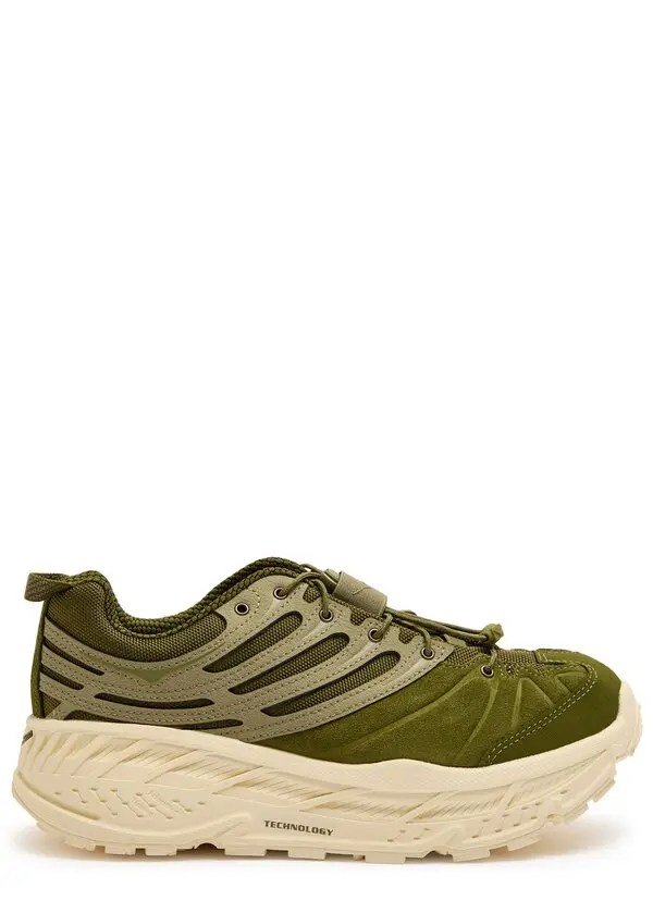 Hoka Stinson Evo Og Panelled Mesh Sneakers - Green