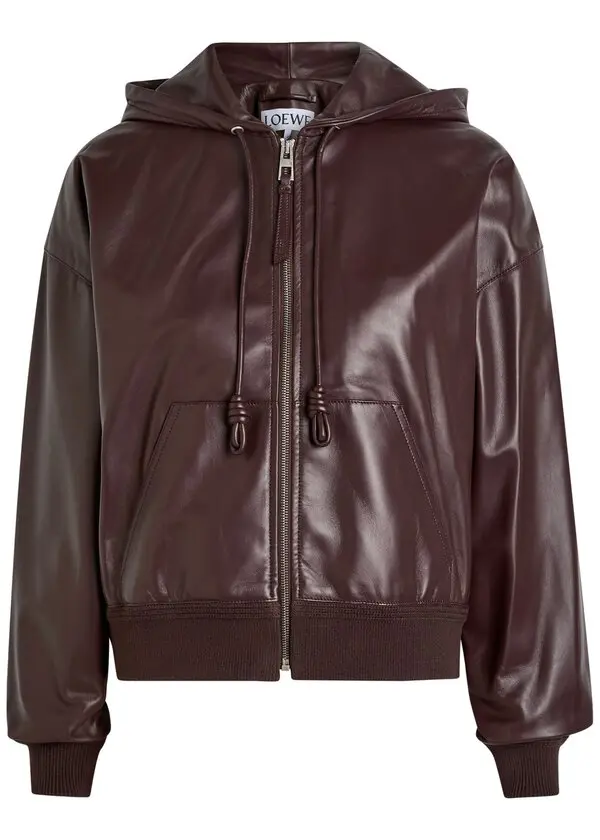 Loewe Hooded Leather Jacket