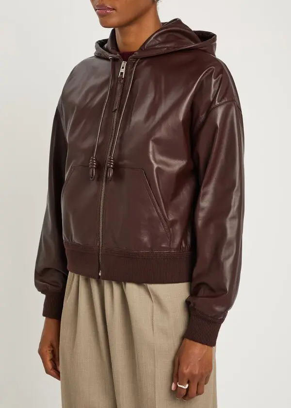 Loewe Hooded Leather Jacket