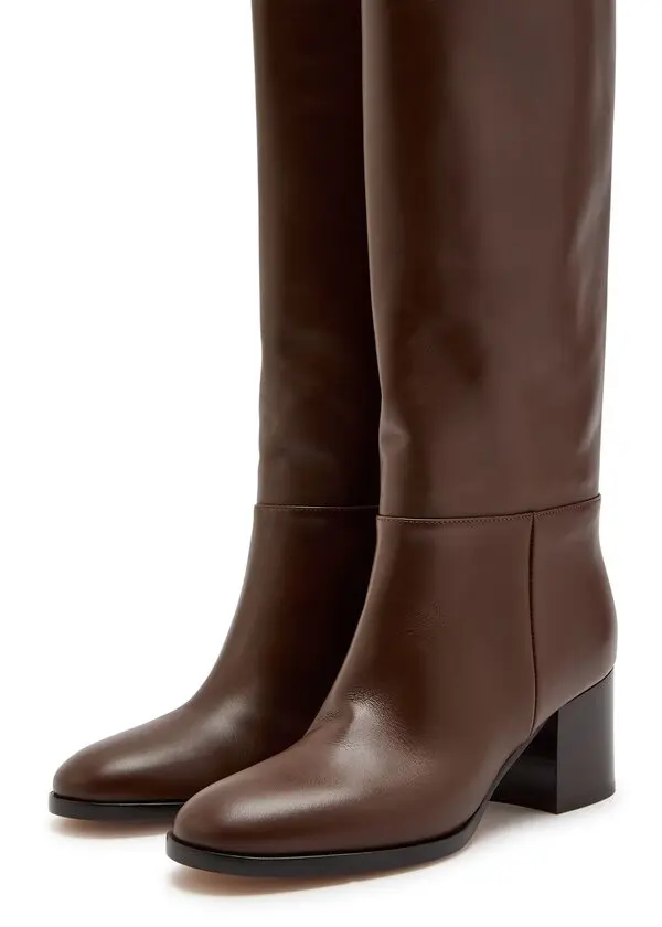 GIANVITO ROSSI Santiago 60 Leather Knee-high Boots - Brown