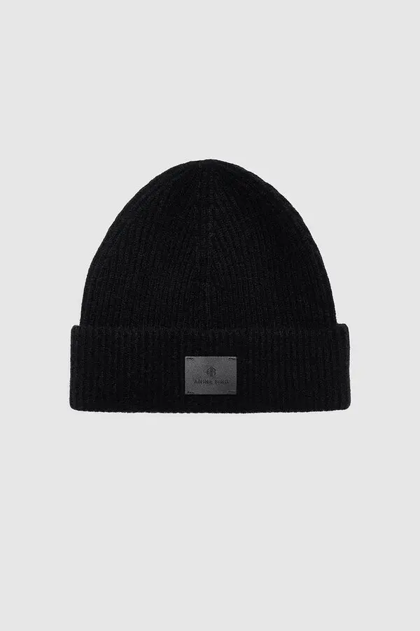 ANINE BING Carley Beanie - Black Cashmere