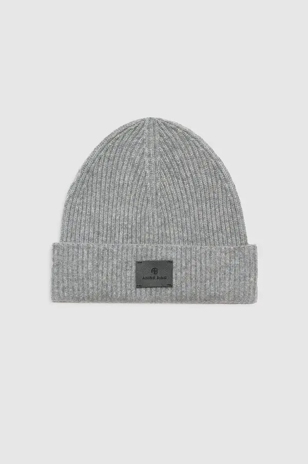 ANINE BING Carley Beanie - Medium Heather Grey Cashmere