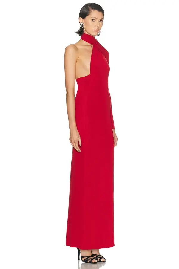 COURREGES One Shoulder Long Dress - Ruby
