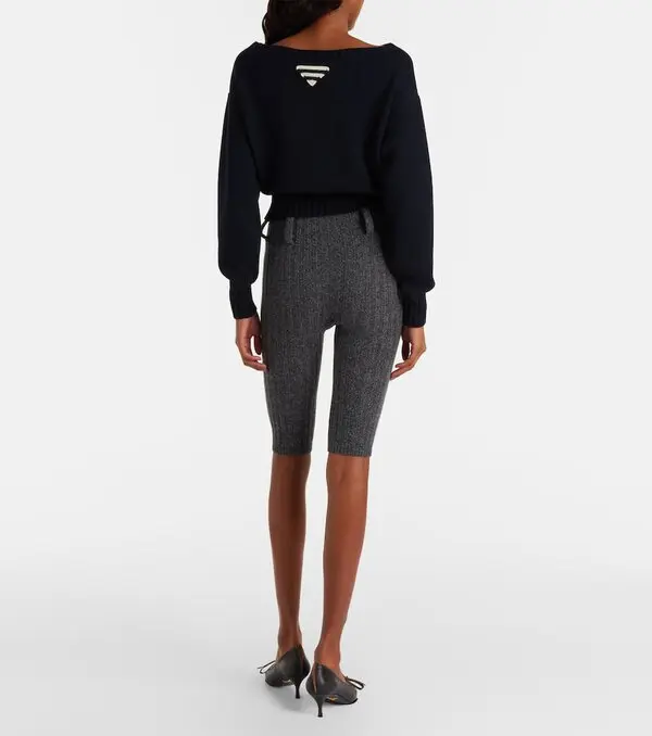 Prada Knitted Wool And Cashmere Shorts