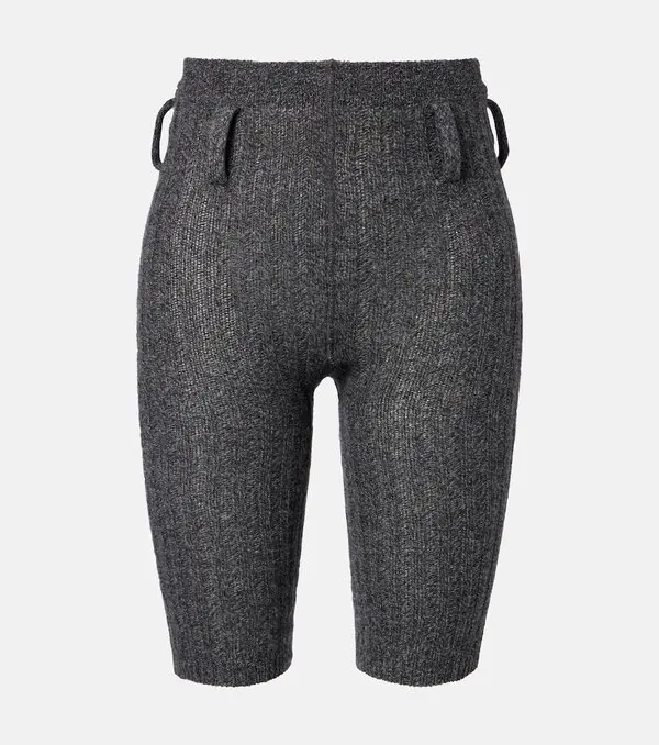 Prada Knitted Wool And Cashmere Shorts - Grey