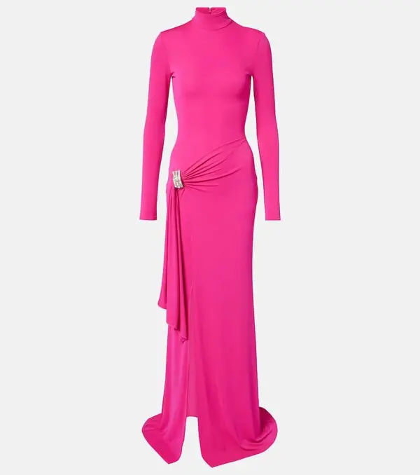 David Koma Embellished Draped Gown