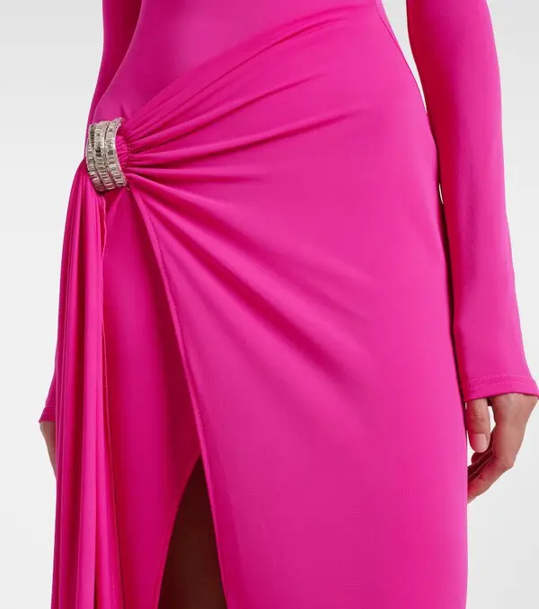 David Koma Embellished Draped Gown