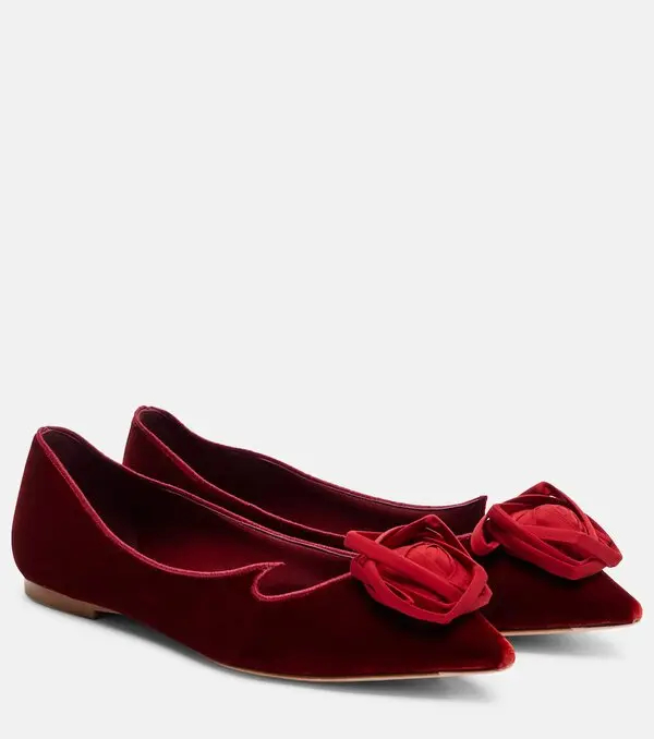 ROGER VIVIER Rose Ballet Flats - Red
