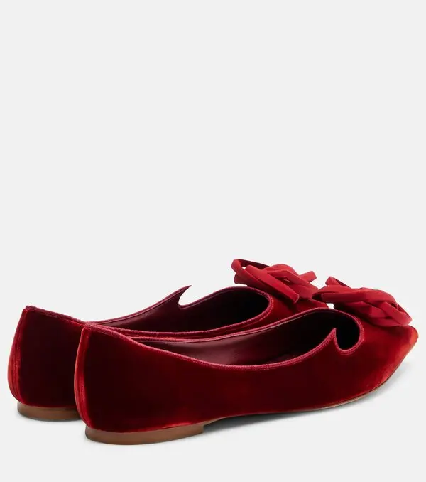 ROGER VIVIER Rose Ballet Flats - Red