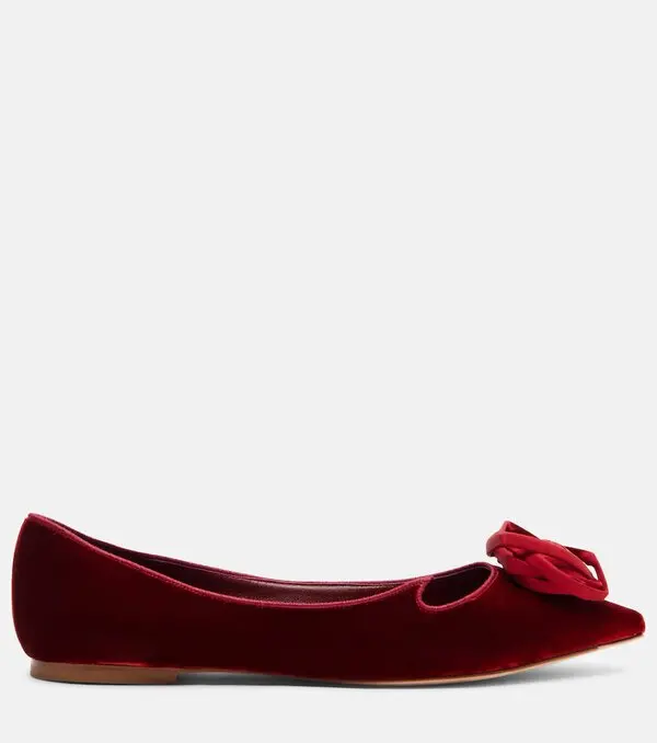 ROGER VIVIER Rose Ballet Flats - Red