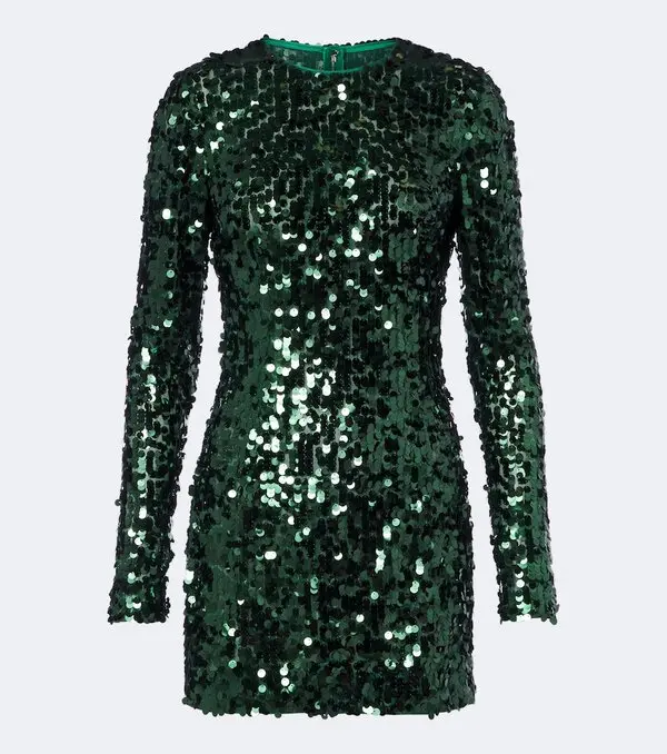 Dolce & Gabbana Sequined Minidress - Green
