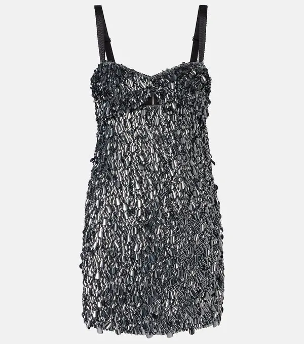 Dolce & Gabbana Sequined Minidress - Silver