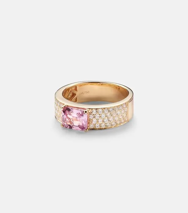 ANITA KO 18kt Yellow Ring With Sapphire And Diamonds - Gold