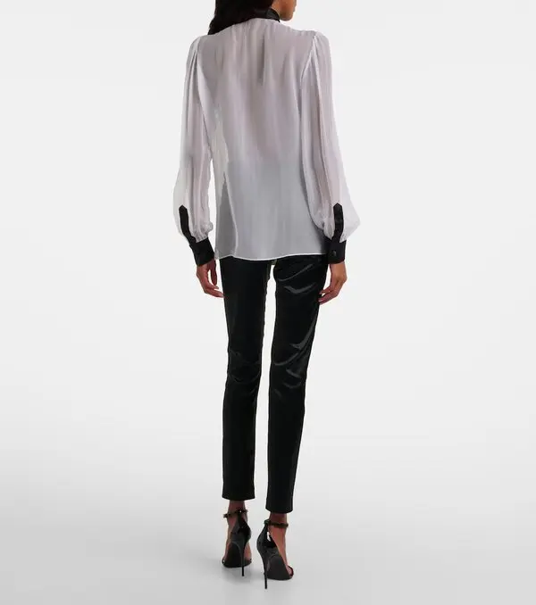 Dolce & Gabbana Sheer Silk Blouse - White