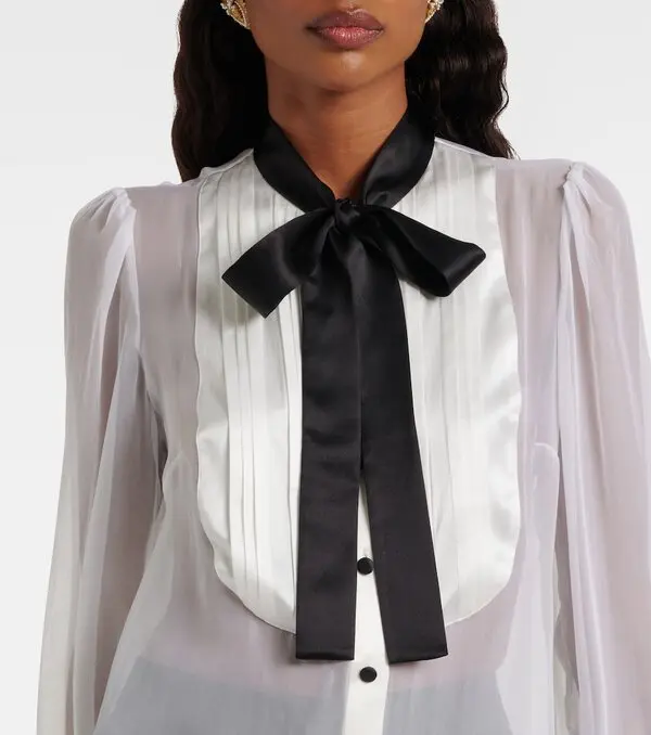 Dolce & Gabbana Sheer Silk Blouse - White