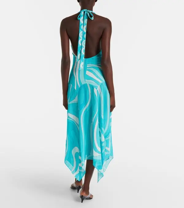 Emilio Pucci Iride Halterneck Jersey Midi Dress