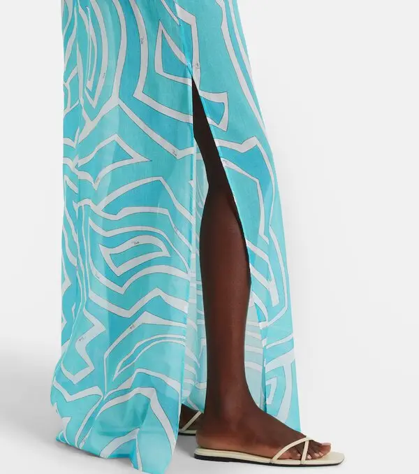 Emilio Pucci Labirinto Cotton Gauze Maxi Dress