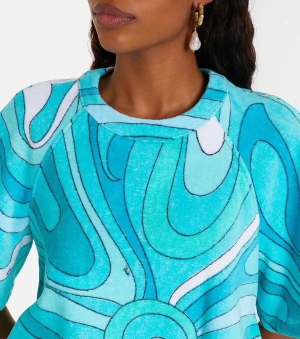 Emilio Pucci Iride Cotton Terry Crop Top
