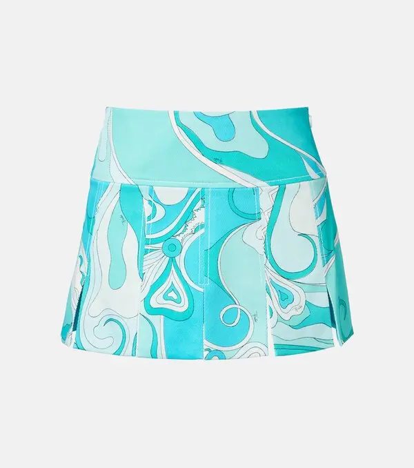 Emilio Pucci Orchidee Printed Gabardine Miniskirt
