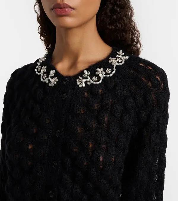 Simone Rocha Embellished Mohair-blend Cardigan