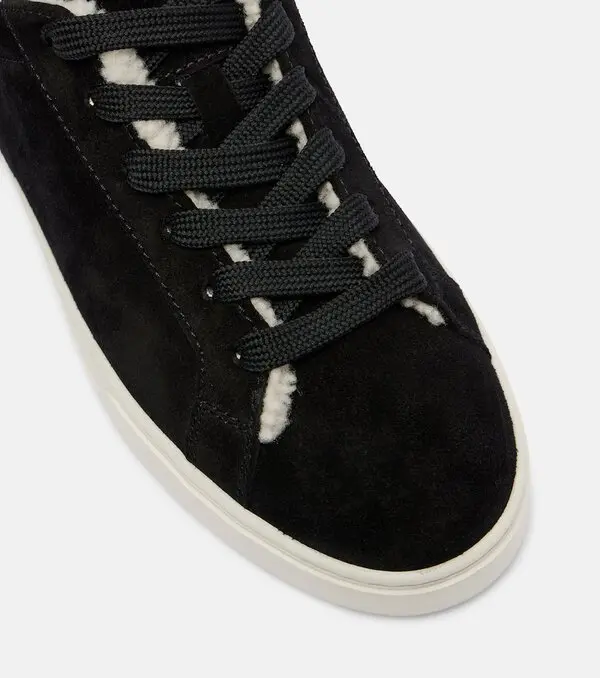 TOD'S Cassetta Shearling-lined Suede Sneakers - Black