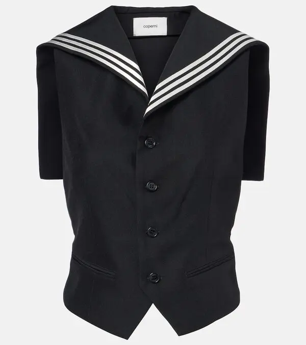 Coperni Striped Vest - Black