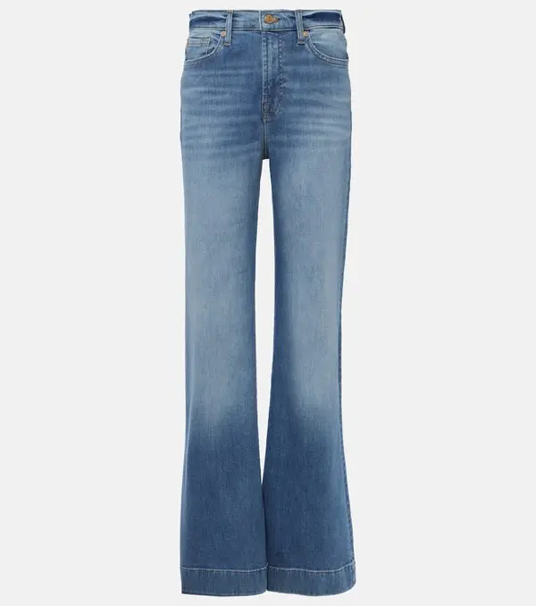 7 For All Mankind Modern Dojo High-rise Flared Jeans - Blue