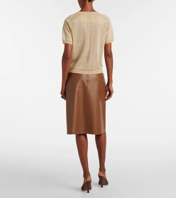 JOSEPH Lille Knitted Lamé Top - Gold