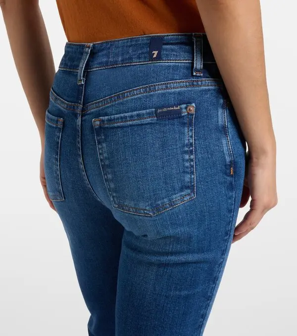 7 For All Mankind Leggy Bootcut Jeans In Carbon Storm - Blue