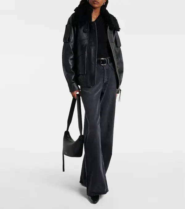 AGOLDE Annette Asymmetrical Ruched Top - Black