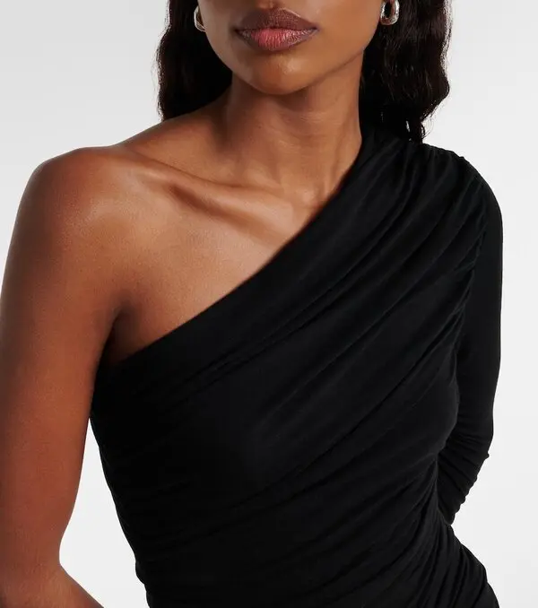 AGOLDE Annette Asymmetrical Ruched Top - Black