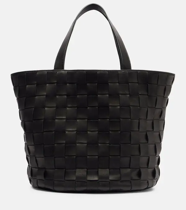 THE ROW Sisal Woven Leather Tote - Black