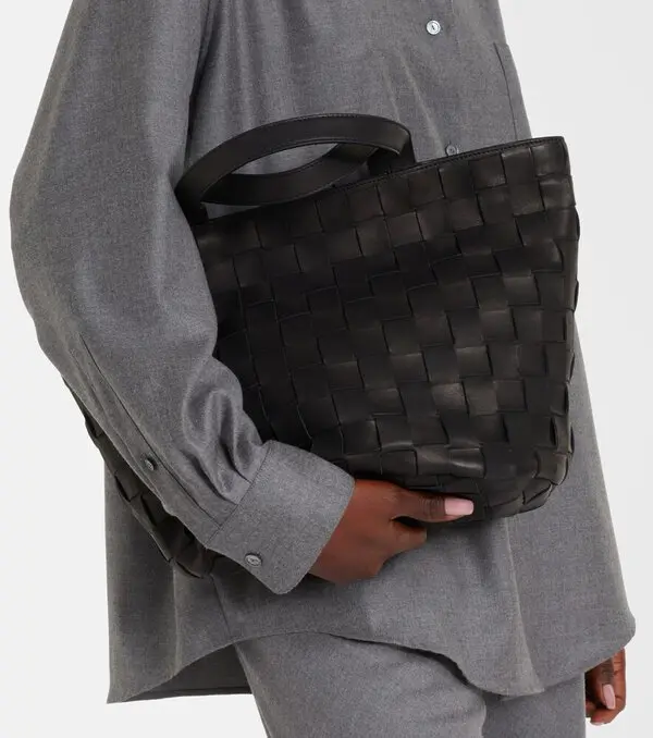 THE ROW Sisal Woven Leather Tote