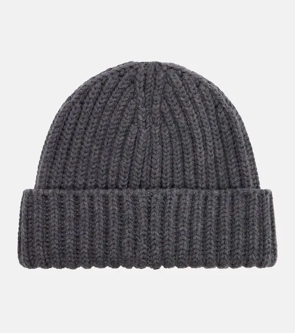 Prada Logo Ribbed-knit Wool And Cashmere Beanie