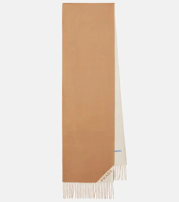 Prada Fringed Cashmere Scarf - Beige