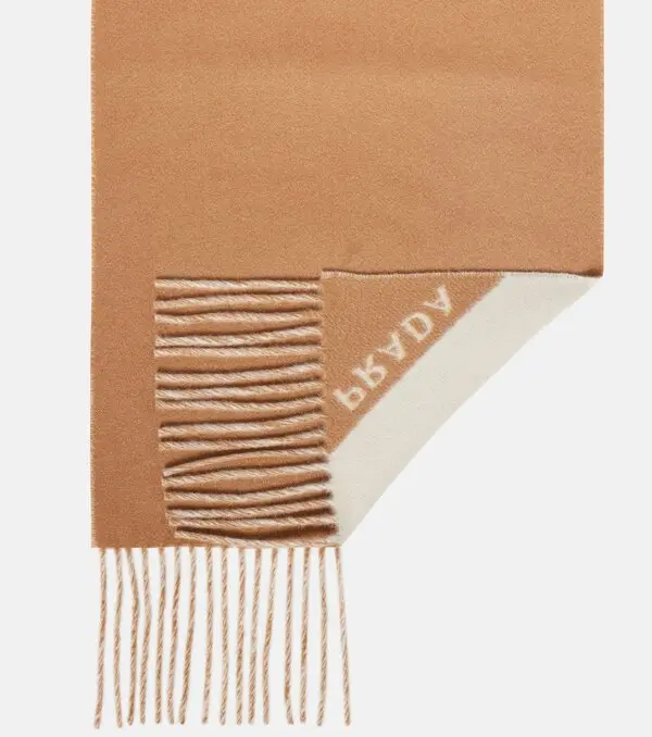 Prada Fringed Cashmere Scarf - Beige
