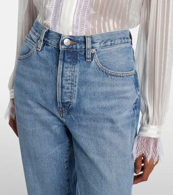 FRAME Vertical Crop Straight Jeans