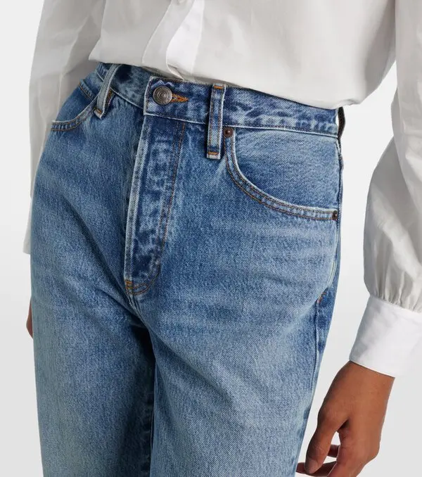 FRAME Vertical High-rise Straight Jeans - Blue