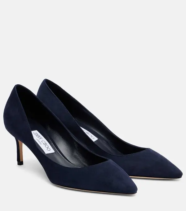JIMMY CHOO Romy 60 Suede Pointed Toe Pumps - Blue