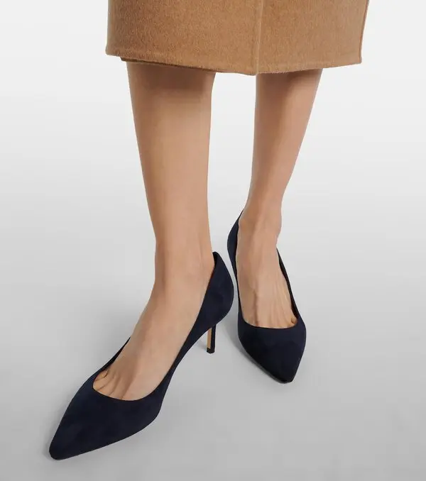 JIMMY CHOO Romy 60 Suede Pointed Toe Pumps - Blue