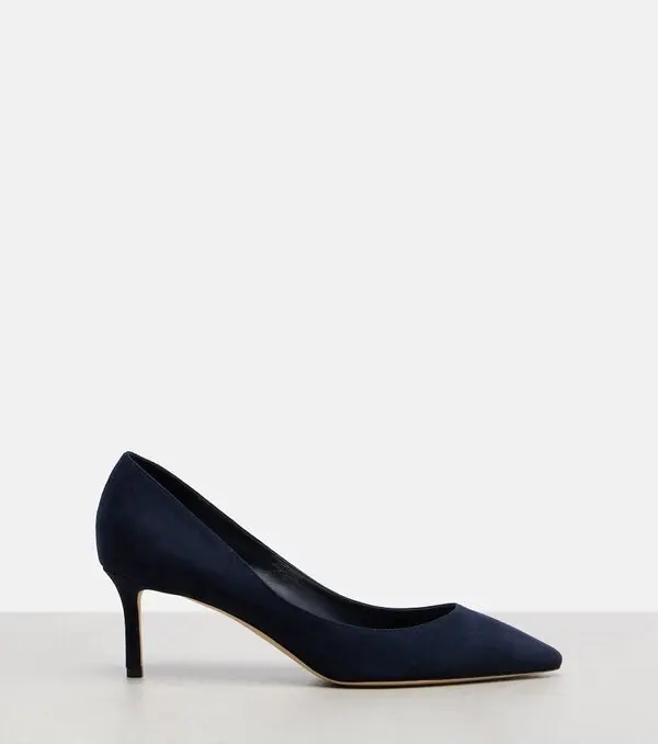JIMMY CHOO Romy 60 Suede Pointed Toe Pumps - Blue