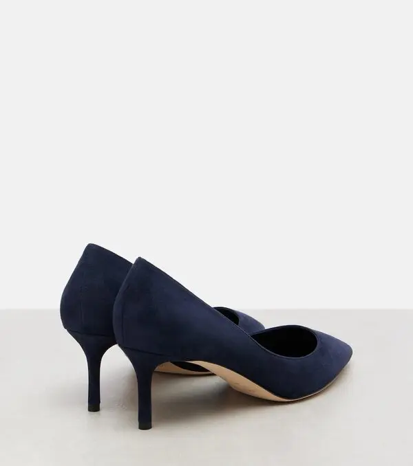 JIMMY CHOO Romy 60 Suede Pointed Toe Pumps - Blue