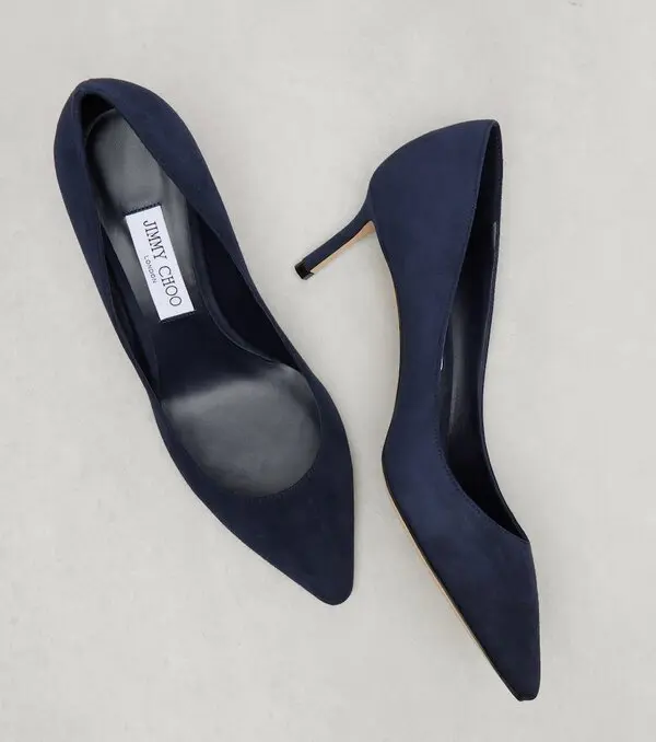 JIMMY CHOO Romy 60 Suede Pointed Toe Pumps - Blue