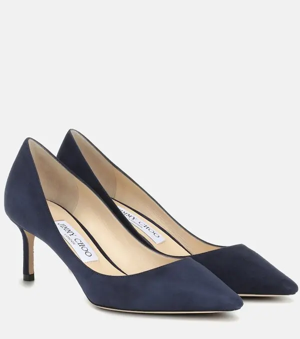 JIMMY CHOO Romy 60 Suede Pointed Toe Pumps - Blue