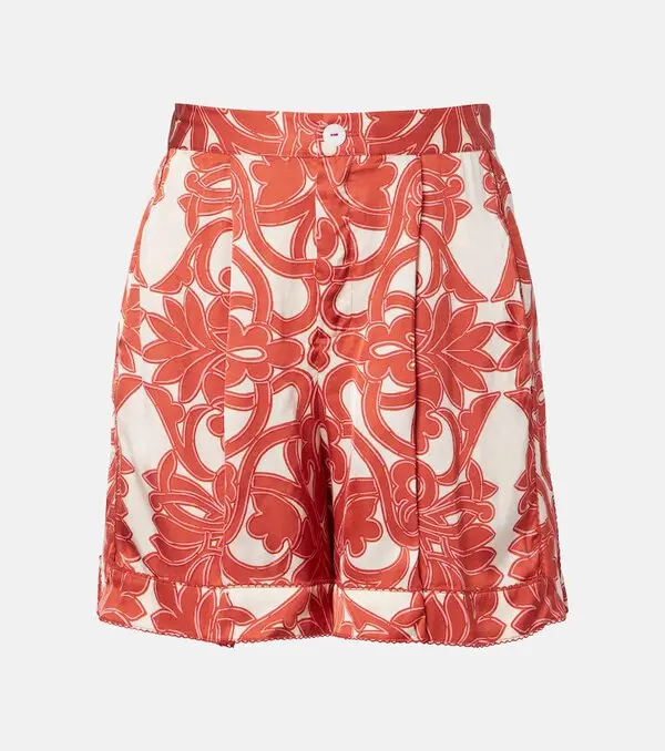 Poupette St Barth Isabelle Printed High-rise Shorts - Red