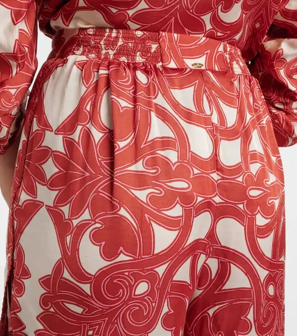 Poupette St Barth Isabelle Printed High-rise Shorts - Red