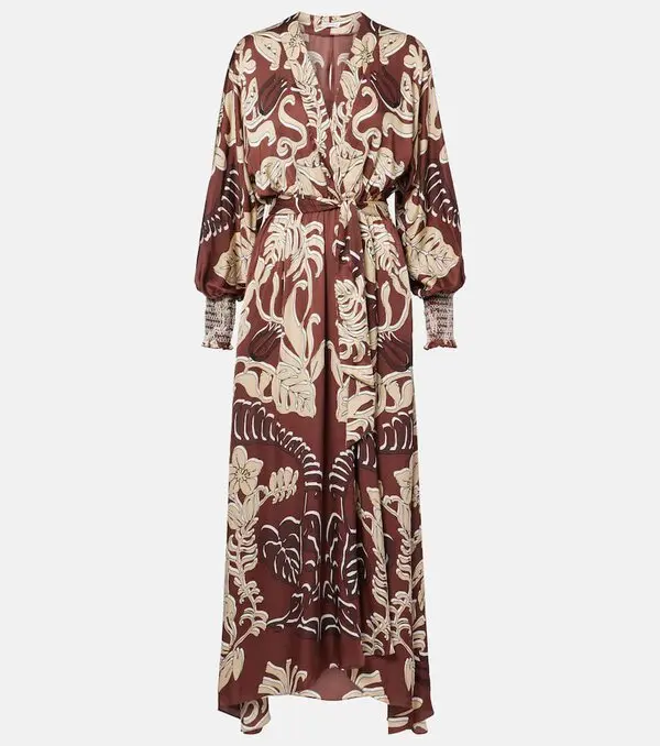 Poupette St Barth Kristen Printed Maxi Dress - Brown