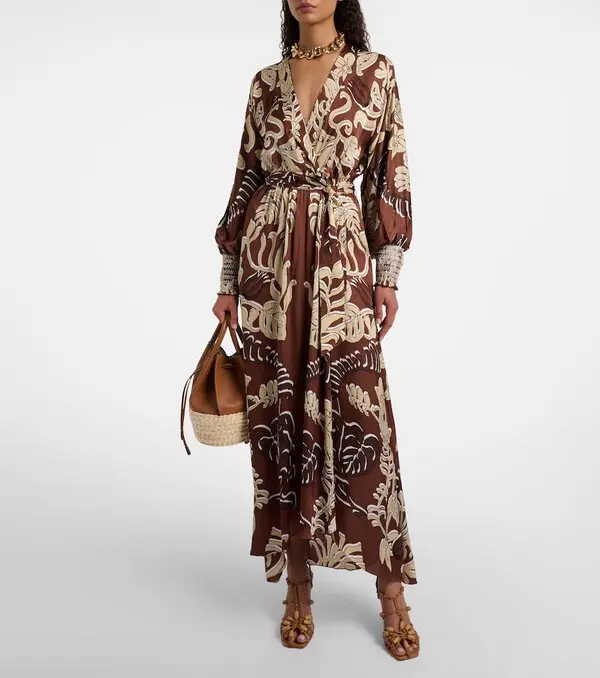 Poupette St Barth Kristen Printed Maxi Dress - Brown