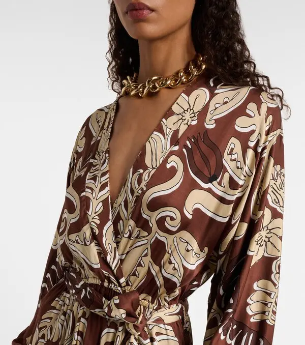 Poupette St Barth Kristen Printed Maxi Dress - Brown